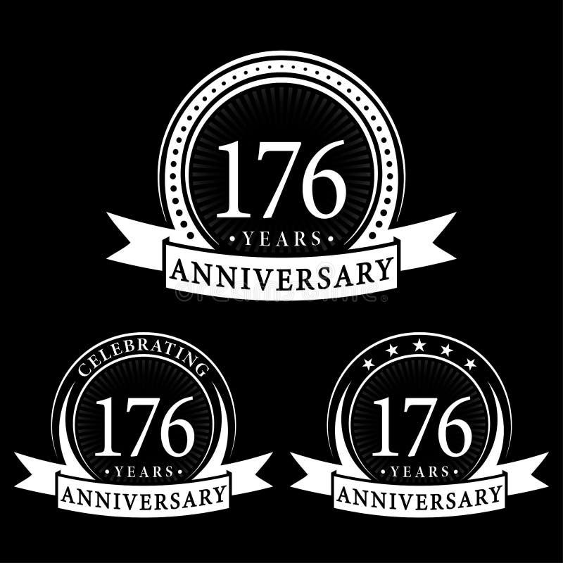 176 Years Anniversary Celebration Logotype. 176th Anniversary Logo ...
