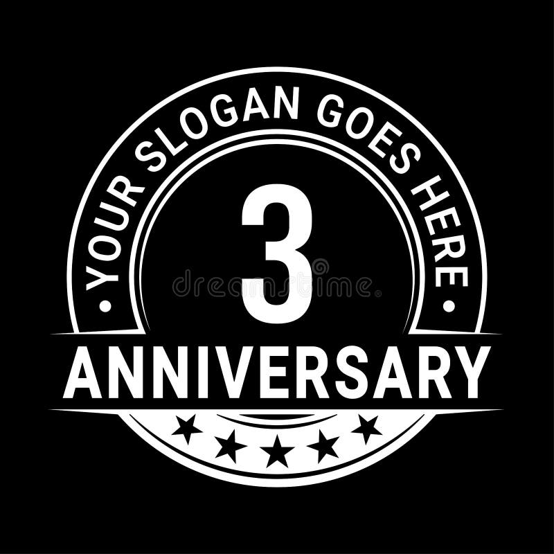 3 Years Anniversary. 3rd Anniversary Logo Design Template. Vector and ...