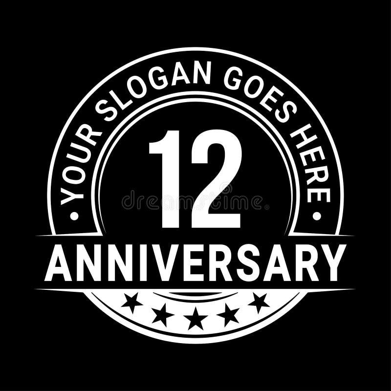 12 Years Anniversary. 12th Anniversary Logo Design Template. Vector and ...