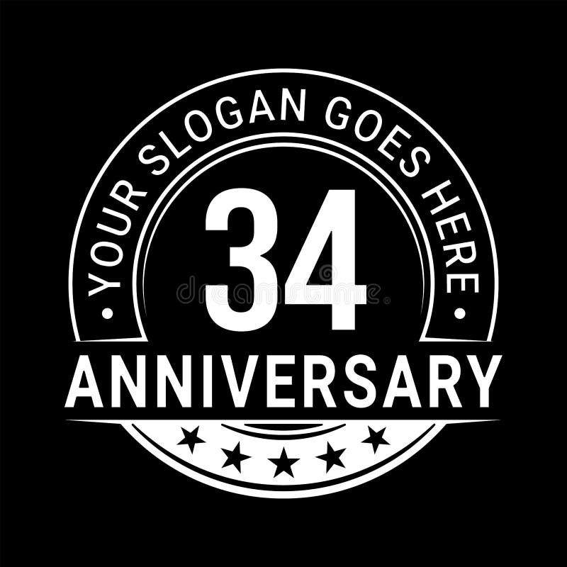 34 Years Anniversary. 34th Anniversary Logo Design Template. Vector and ...