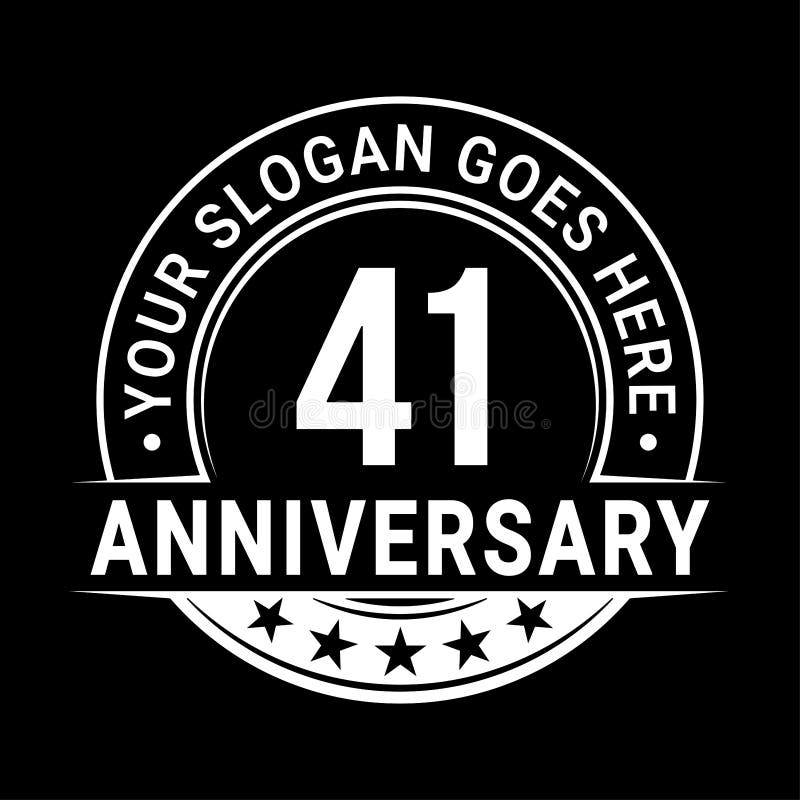 41 Years Anniversary. 41st Anniversary Logo Design Template. Vector and ...