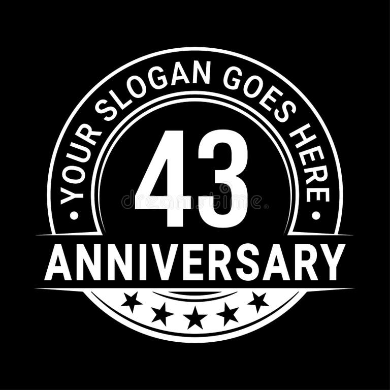 43 Years Anniversary. 43rd Anniversary Logo Design Template. Vector and ...