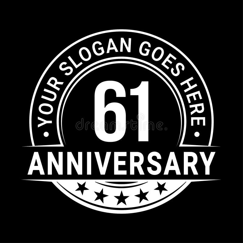 61 Years Anniversary. 61st Anniversary Logo Design Template. Vector and ...