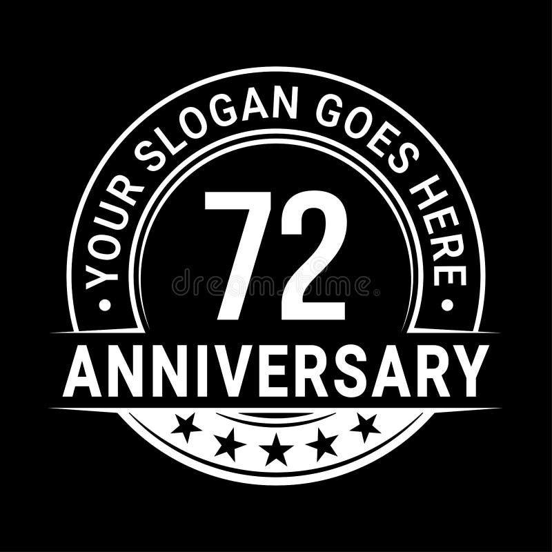 72 Years Anniversary. 72nd Anniversary Logo Design Template. Vector and ...