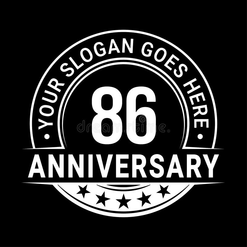 86 Years Anniversary. 86th Anniversary Logo Design Template. Vector and ...