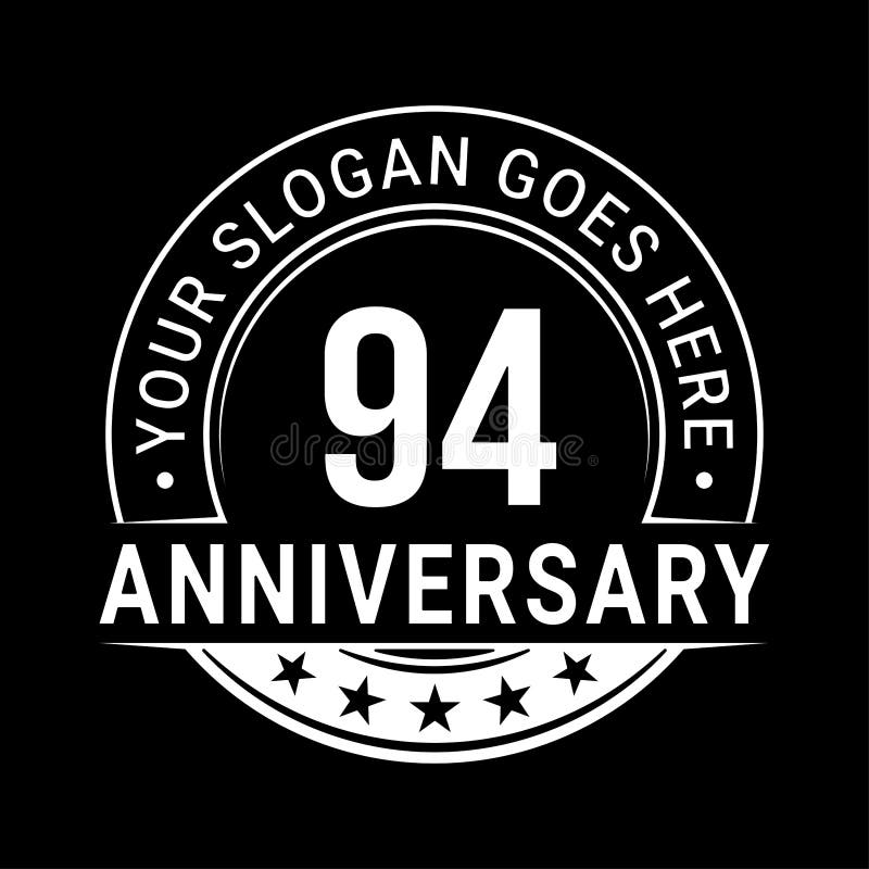 94 Years Anniversary. 94th Anniversary Logo Design Template. Vector and ...