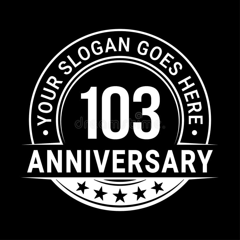 103 Years Anniversary. 103rd Anniversary Logo Design Template. Vector ...