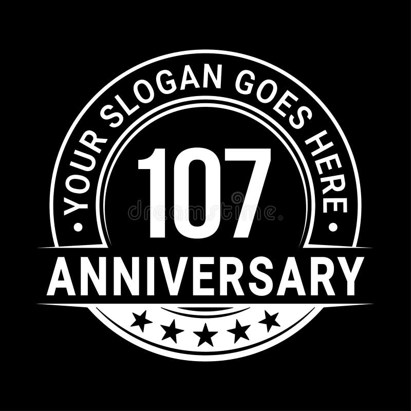107 Years Anniversary. 107th Anniversary Logo Design Template. Vector ...