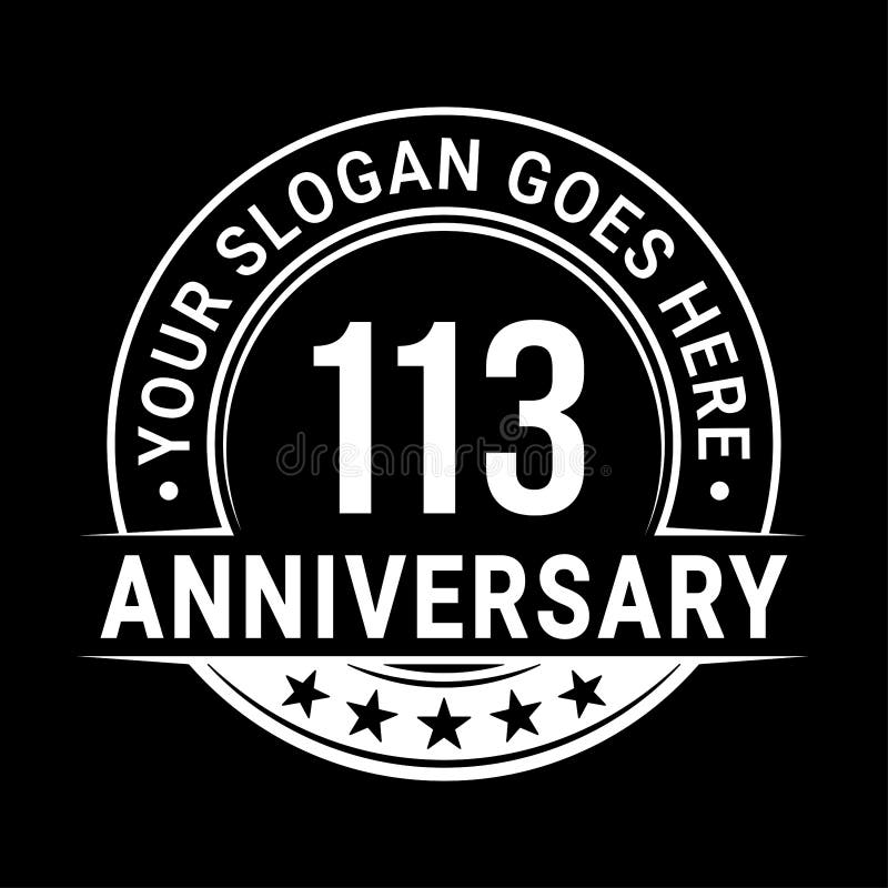 113 Years Anniversary. 113th Anniversary Logo Design Template. Vector ...