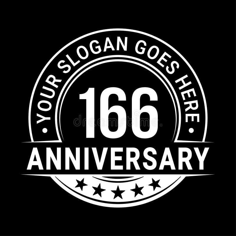 166 Years Anniversary. 166th Anniversary Logo Design Template. Vector ...