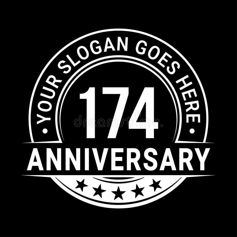 174 Years Anniversary. 174th Anniversary Logo Design Template. Vector ...