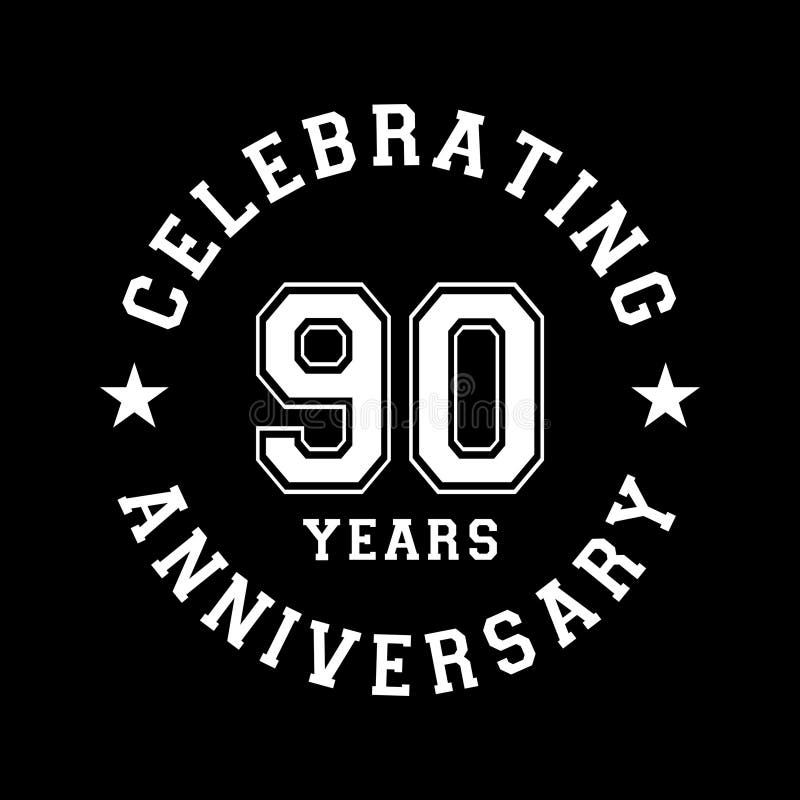 90 Years Anniversary Celebration Design Template. 90th Vector and ...