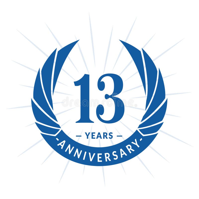 13 Years Anniversary Design Template. Elegant Anniversary Logo Design ...