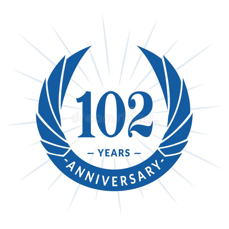 102 Years Anniversary Design Template. Elegant Anniversary Logo Design ...