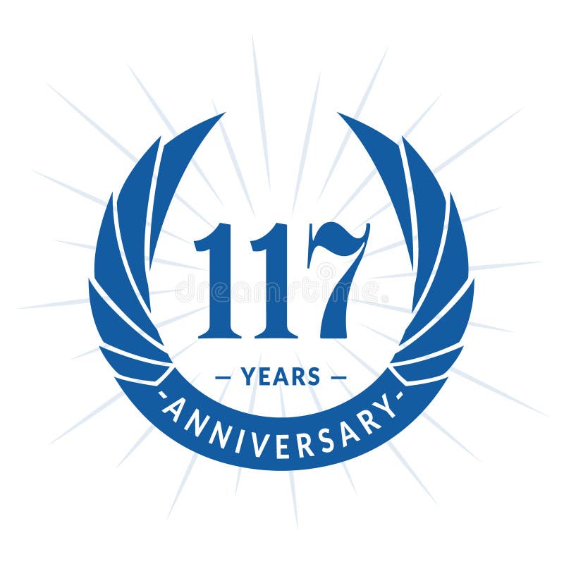 117 Years Anniversary Design Template. Elegant Anniversary Logo Design ...