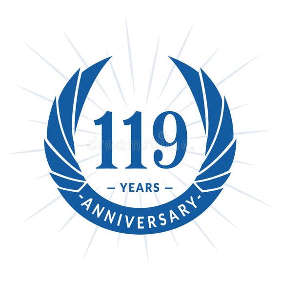 119 Years Anniversary Design Template. Elegant Anniversary Logo Design ...