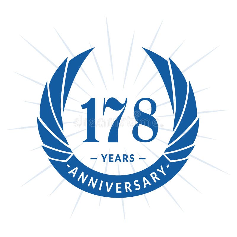 178 Years Anniversary Design Template. Elegant Anniversary Logo Design ...