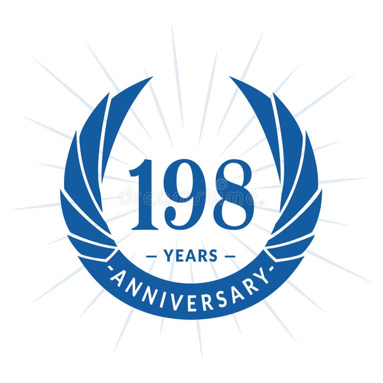 198 Years Anniversary Design Template. Elegant Anniversary Logo Design ...