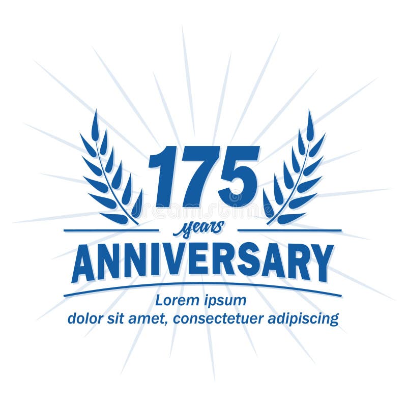 175th Anniversary Design Template. 175 Years Logo. 175 Years Vector and ...