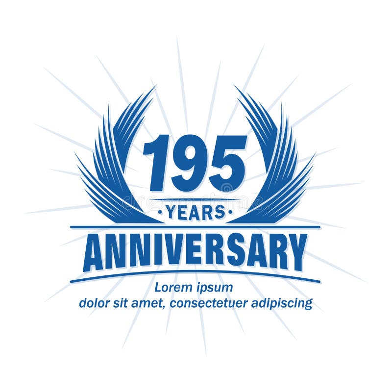 195 Years Anniversary. Elegant Anniversary Design. 195th Years Logo ...
