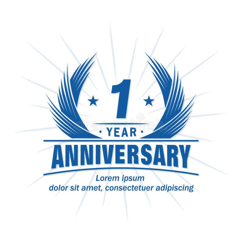 1 Year Anniversary. Elegant Anniversary Design. 1st Year Logo. Stock ...