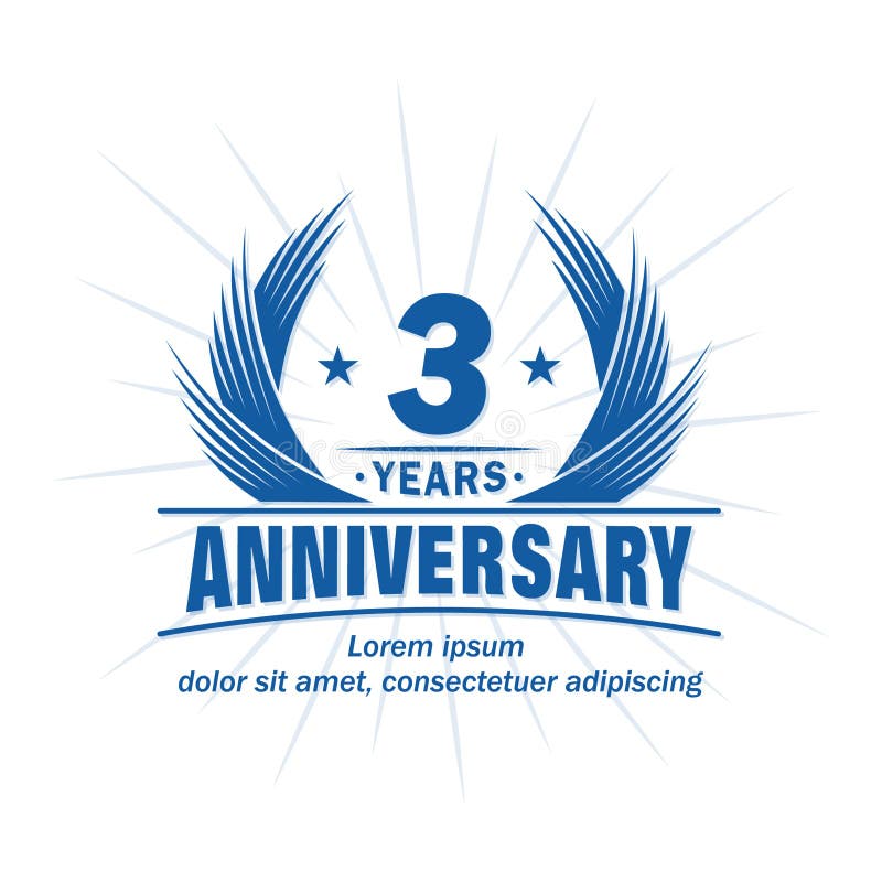 3 Years Anniversary. Elegant Anniversary Design. 3rd Years Logo. Stock ...