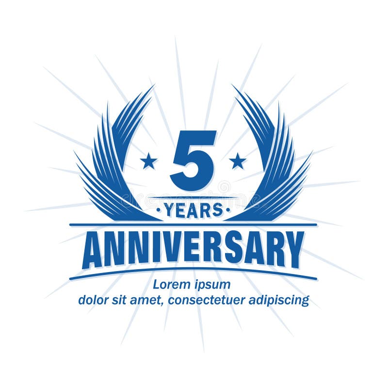 5 Years Anniversary. Elegant Anniversary Design. 5th Years Logo. Stock ...