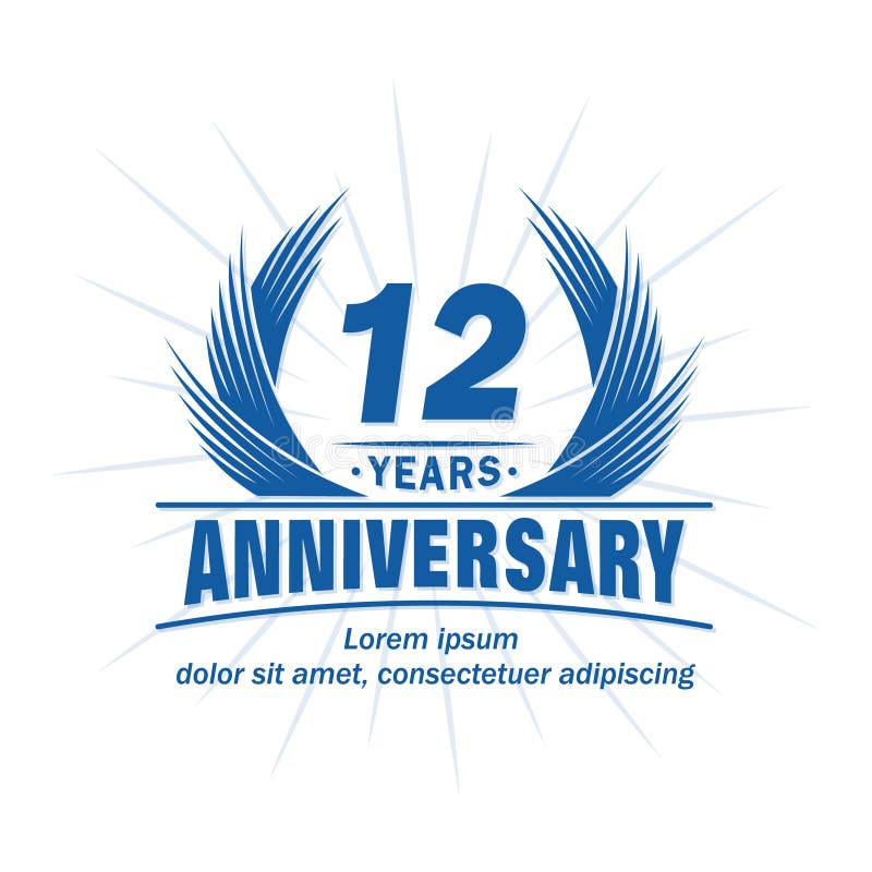12 Years Anniversary. Elegant Anniversary Design. 12th Years Logo ...