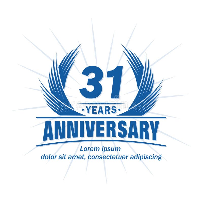31 Years Anniversary. Elegant Anniversary Design. 31st Years Logo ...