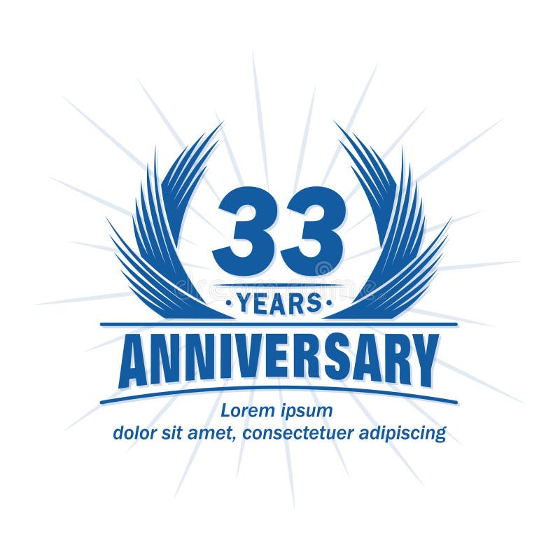 33 Years Anniversary. Elegant Anniversary Design. 33rd Years Logo ...