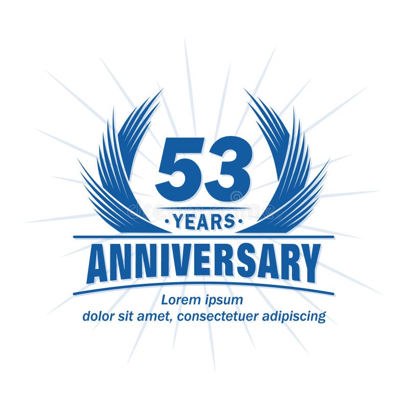 53 Years Anniversary. Elegant Anniversary Design. 53rd Years Logo ...