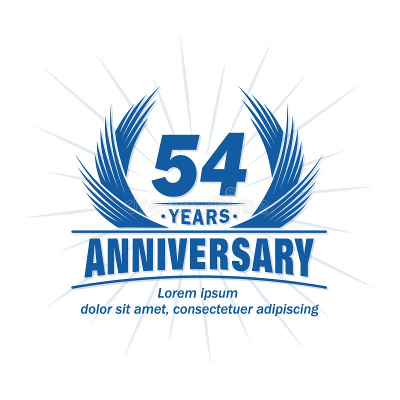 54 Years Anniversary. Elegant Anniversary Design. 54th Years Logo ...