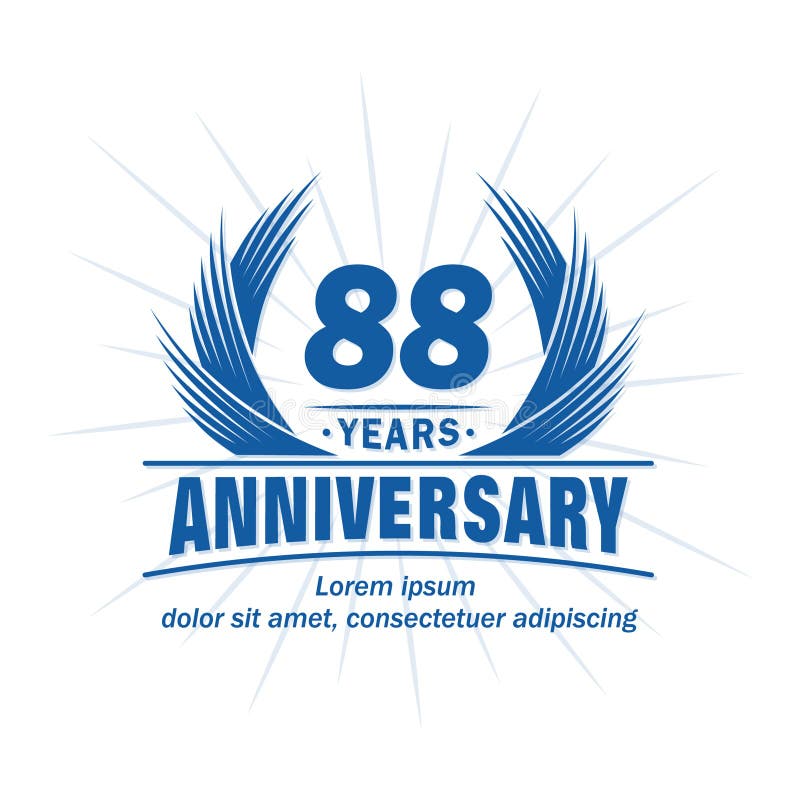 88 Years Anniversary. Elegant Anniversary Design. 88th Years Logo ...