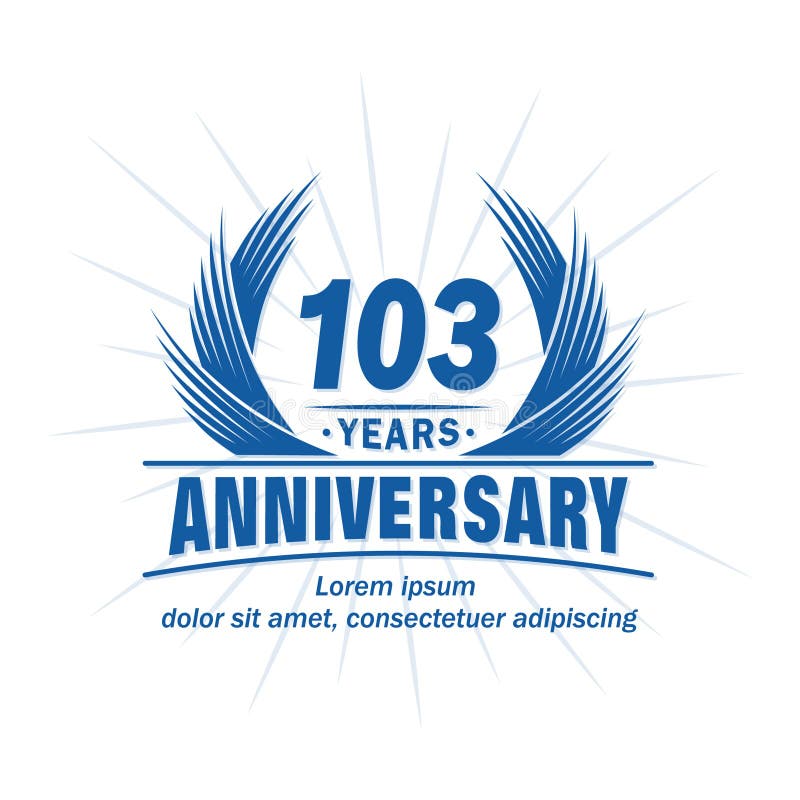 103 Years Anniversary. Elegant Anniversary Design. 103rd Years Logo ...