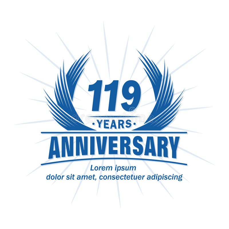 119 Years Anniversary. Elegant Anniversary Design. 119th Years Logo ...