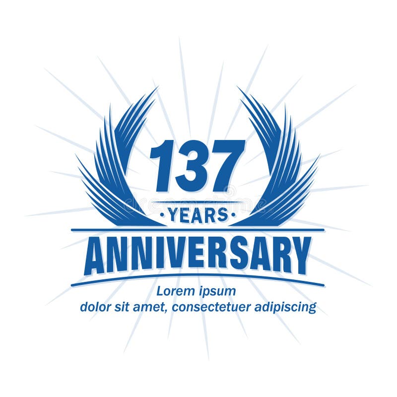 137 Years Anniversary. Elegant Anniversary Design. 137th Years Logo ...