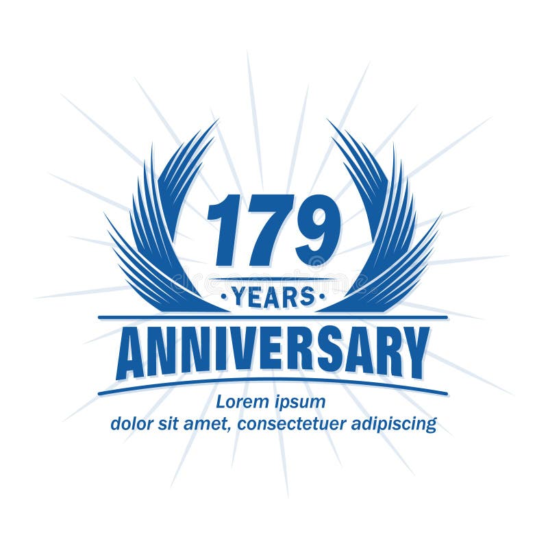 179 Years Anniversary. Elegant Anniversary Design. 179th Years Logo ...