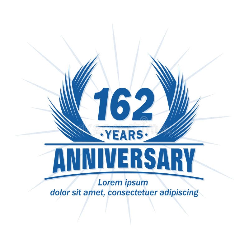 162 Years Anniversary. Elegant Anniversary Design. 162nd Years Logo ...