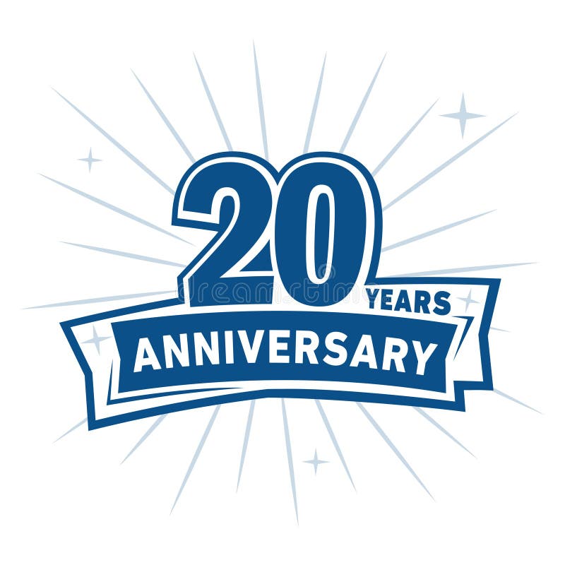 20 Years Celebrating Anniversary Design Template. 20th Anniversary Logo ...