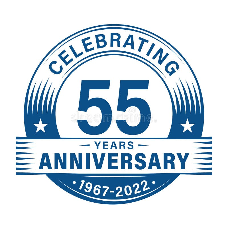 55 Years Anniversary Celebration Design Template. 55th Logo Vector ...