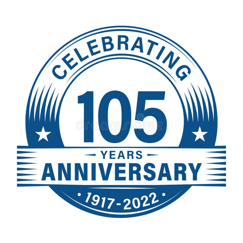 105 Years Anniversary Celebration Design Template. 105th Logo Vector ...