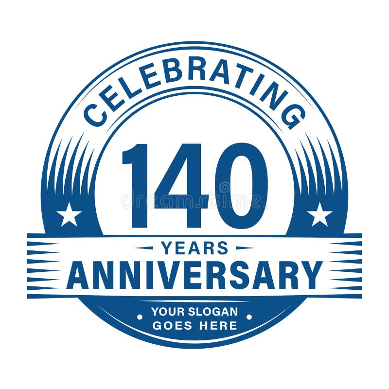 140 Years Anniversary Celebration Design Template. 140th Logo Vector ...