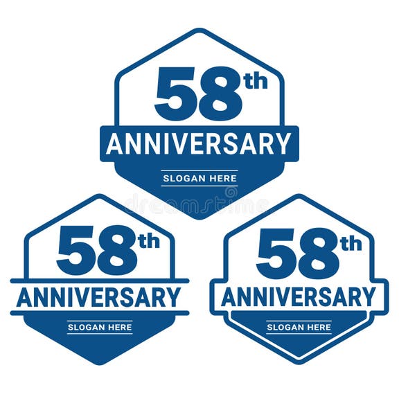58 Years Anniversary Celebration Logotype. 58th Anniversary Logo ...