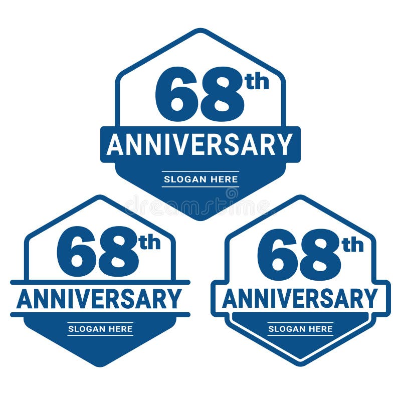 68 Years Anniversary Celebration Logotype. 68th Anniversary Logo ...