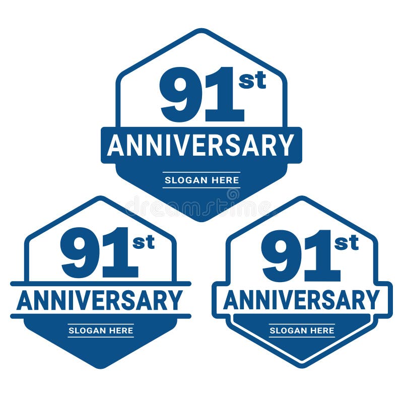 91 Years Anniversary Celebration Logotype. 91st Anniversary Logo ...