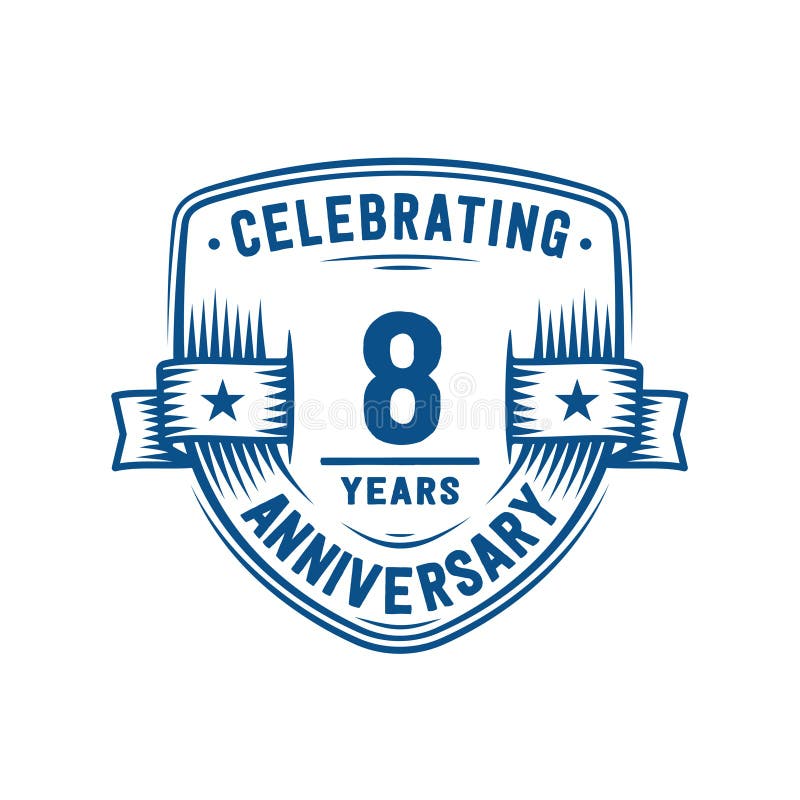 8 Years Anniversary Celebration Shield Design Template. 8th Anniversary ...