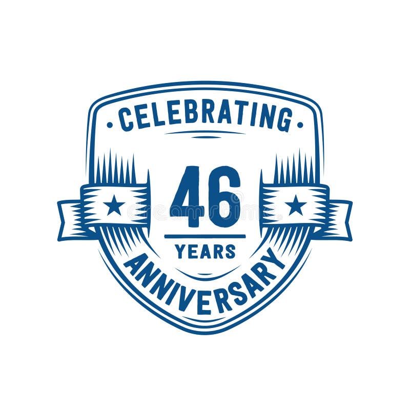 46 Years Anniversary Celebration Shield Design Template. 46th ...