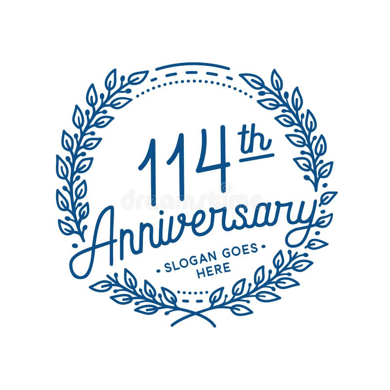 114 Years Anniversary Celebration with Laurel Wreath. 114th Anniversary ...