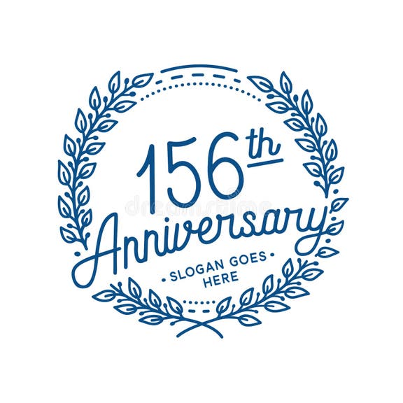 156 Years Anniversary Celebration with Laurel Wreath. 156th Anniversary ...