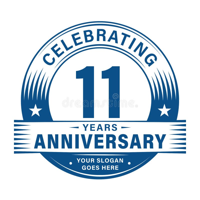 11 Years Anniversary Celebration Design Template. 11th Logo Vector ...